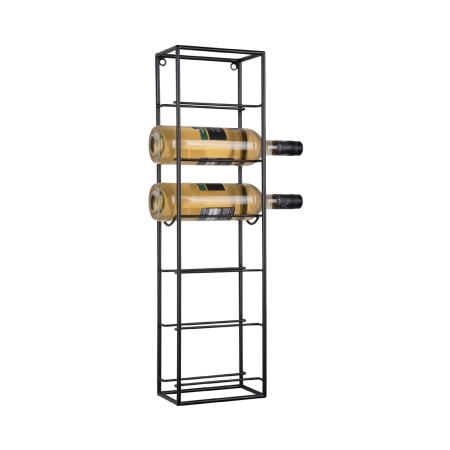 Vinreol til væg i sort metal Presenttime vinreol 6 flasker